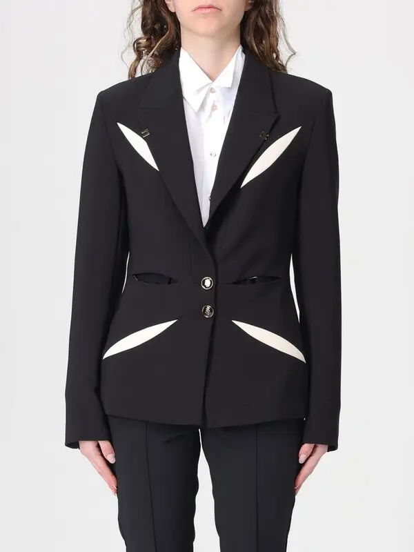 Elisabetta Franchi Tailored Blazer With Contrasting Insets - Black