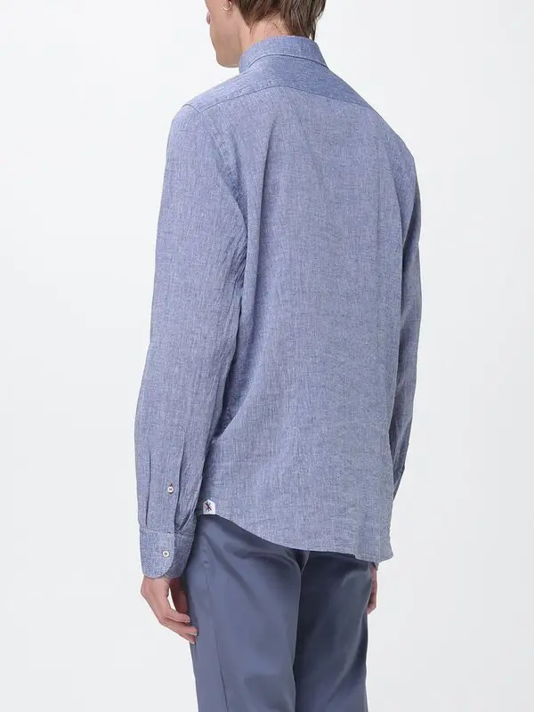 MANUEL RITZ Classic Cotton Blend Shirt With French Collar And Long Sleeves - Navy