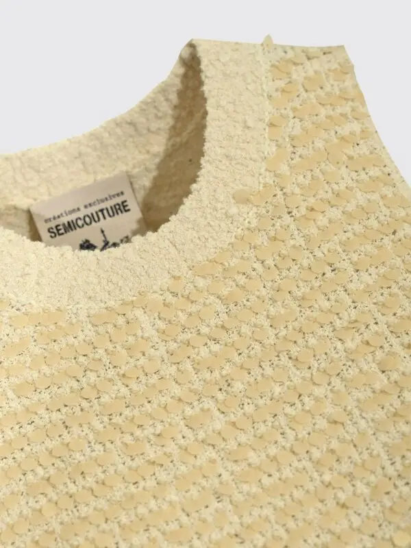 SEMICOUTURE Sleeveless Sequined Tweed Knit Top