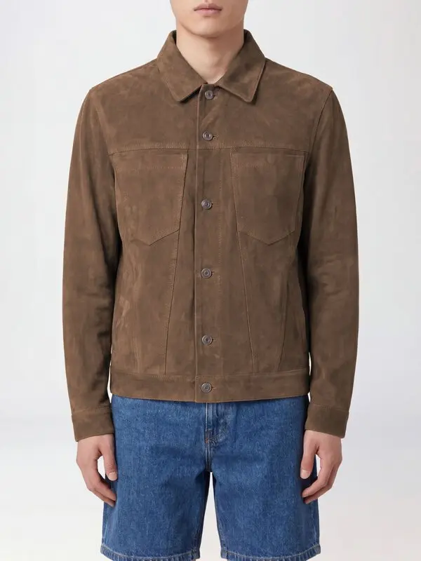GIORGIO BRATO Lambskin Leather Shirt Jacket - Brown