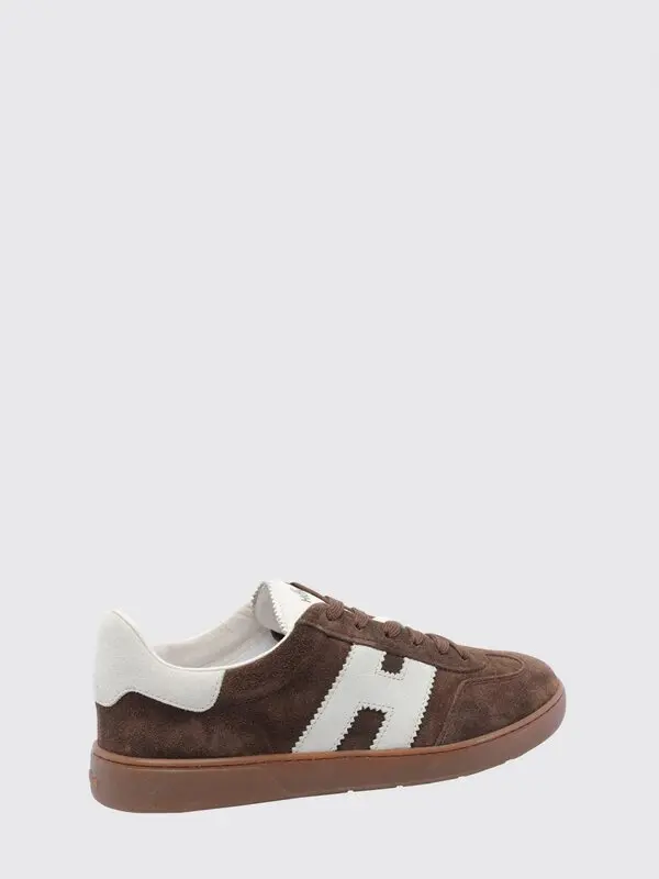 Hogan Smooth And Suede Calfskin Sneakers With H Logo - Brown