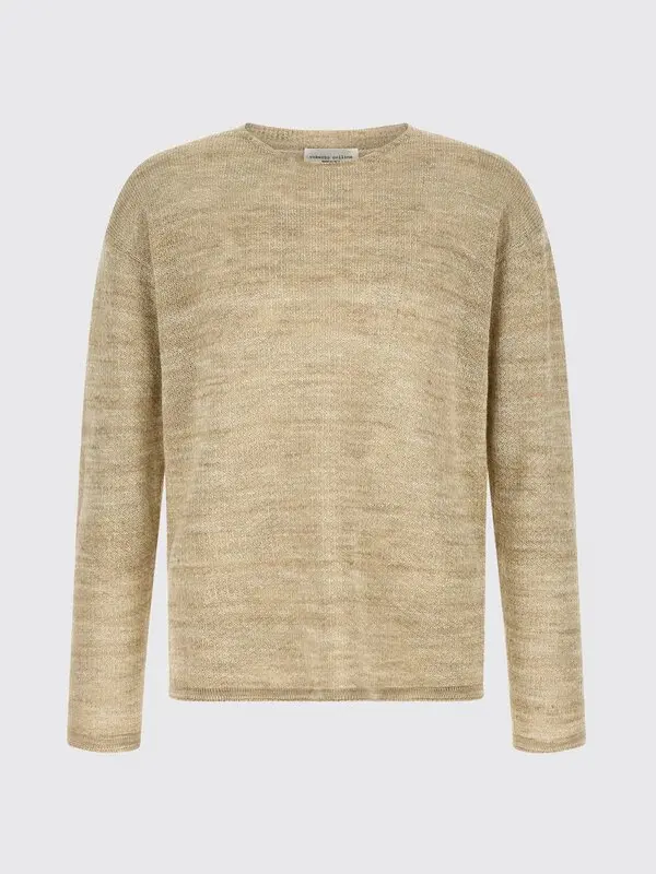 ROBERTO COLLINA Cotton And Linen Crew Neck Sweater - Beige