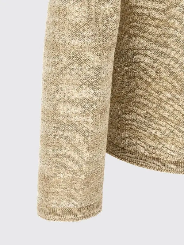 ROBERTO COLLINA Cotton And Linen Crew Neck Sweater - Beige