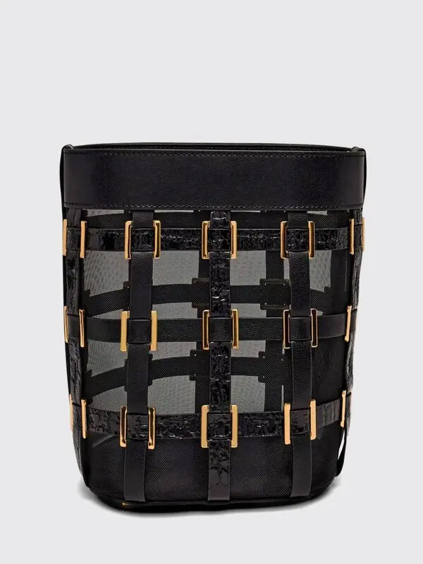 Elisabetta Franchi Mesh Bucket Bag With Embroidery