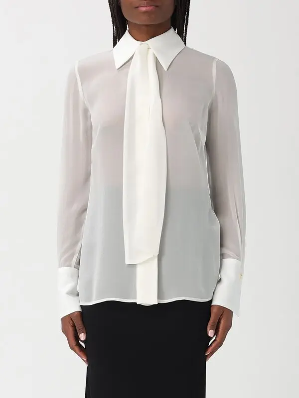 Elisabetta Franchi Shirt With Tie Detail - White