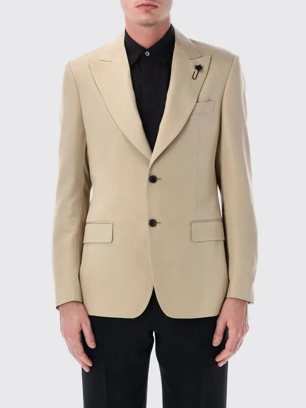 LARDINI Slim Fit Single-breasted Blazer In Viscose And Silk With Peak Lapels