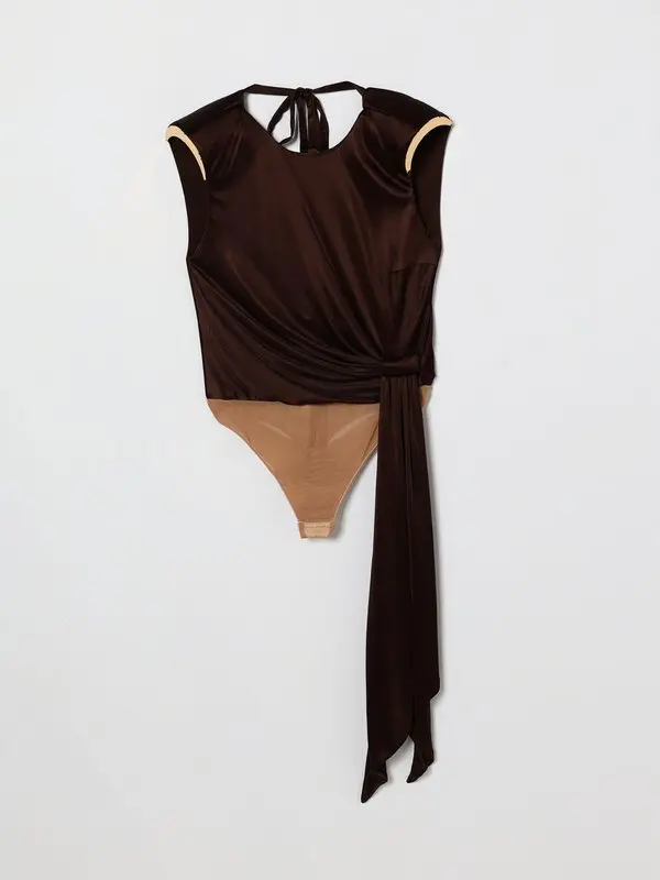 Elisabetta Franchi Sleeveless Draped Evening Top - Dark