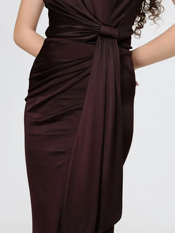 Elisabetta Franchi Sleeveless Draped Evening Top - Dark