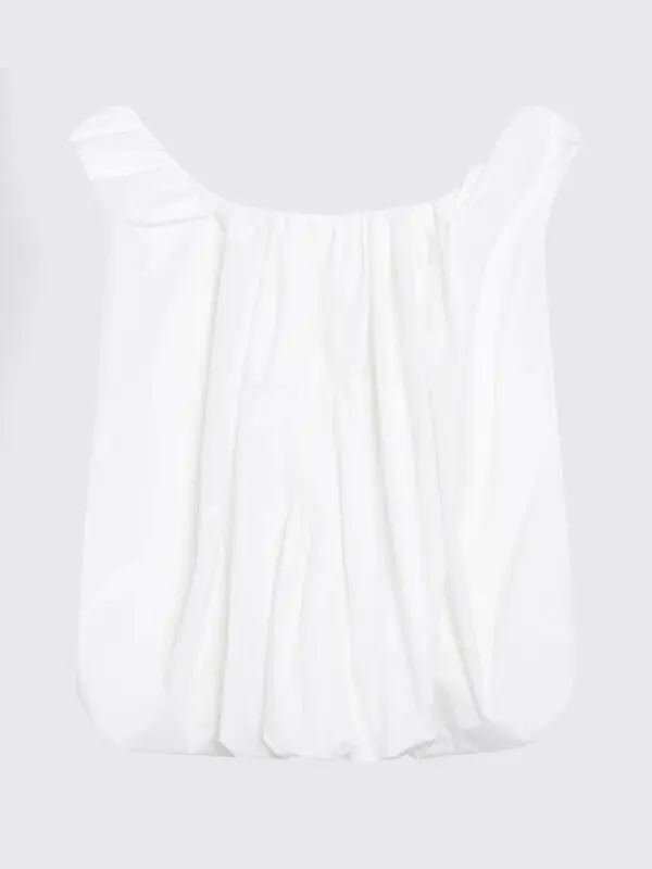 Jacquemus Draped Sleeveless Polyester Top With Round Neck