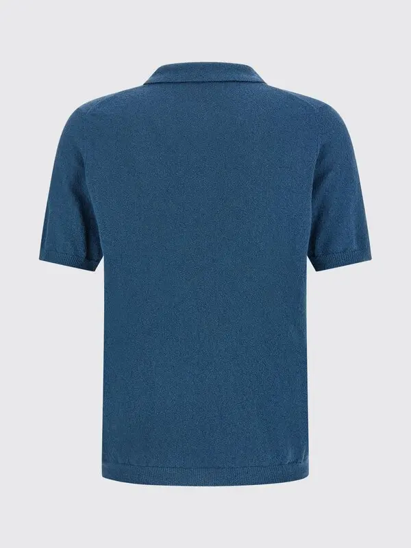 ROBERTO COLLINA Cotton Blend Polo Shirt - Blue