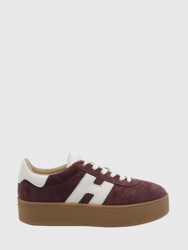 Hogan Suede Leather Platform Sneakers With H Logo - Red