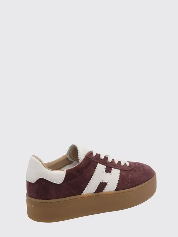 Hogan Suede Leather Platform Sneakers With H Logo - Red