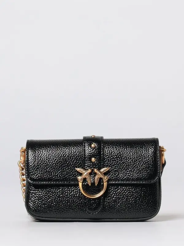 Pinko Love Birds Leather Mini Crossbody Bag