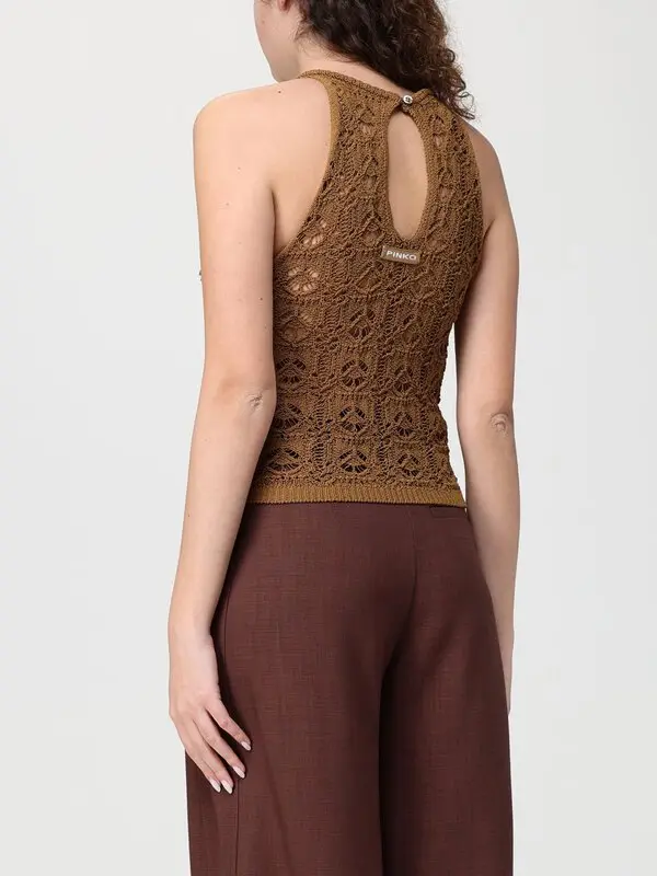 Pinko Macramé Lace Nymphea Top - Brown