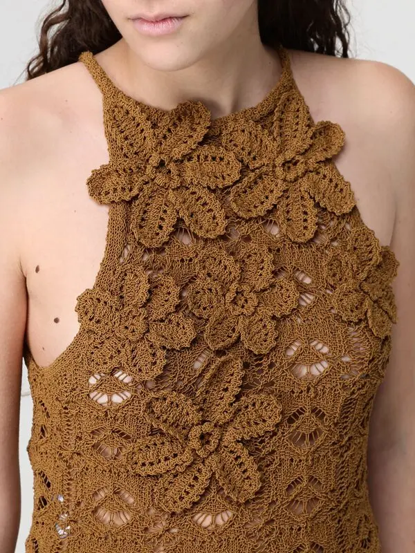 Pinko Macramé Lace Nymphea Top - Brown