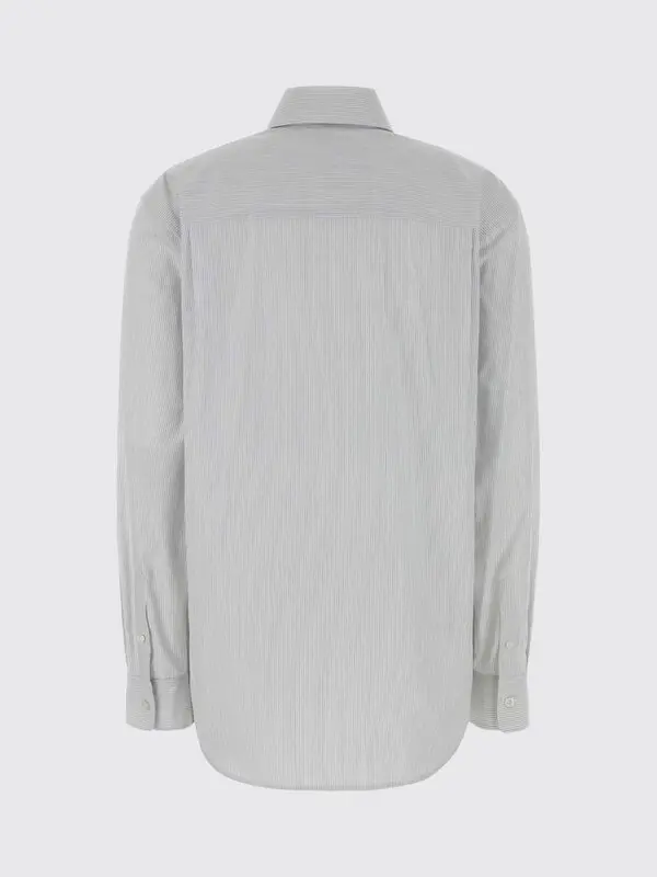 THE ROW Striped Cotton Shirt With Classic Collar And Asymmetric Hem