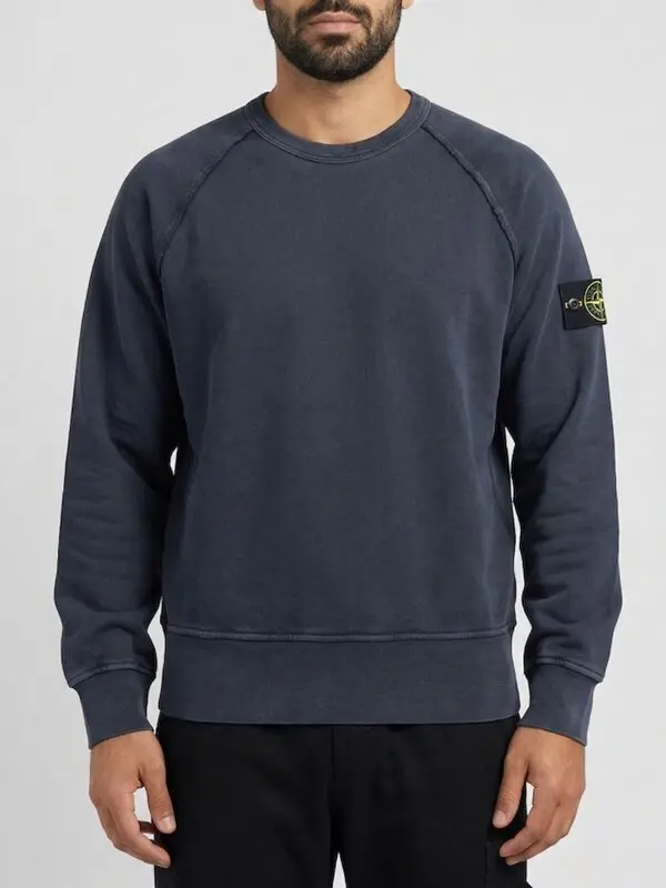 Stone Island Cotton Crew Neck Sweatshirt - Blue