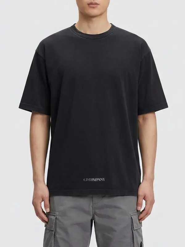 C.P. COMPANY Cotton T-shirt With Logo - Black