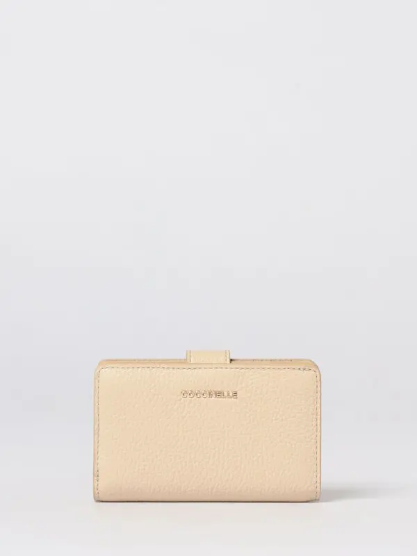 COCCINELLE Grained Leather Wallet - Beige