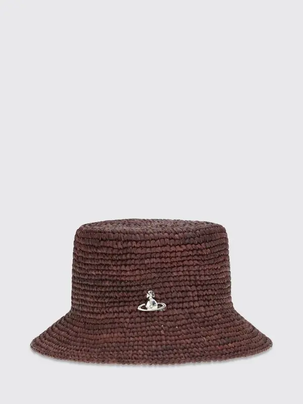 VIVIENNE WESTWOOD Orb Straw Hat - Cocoa