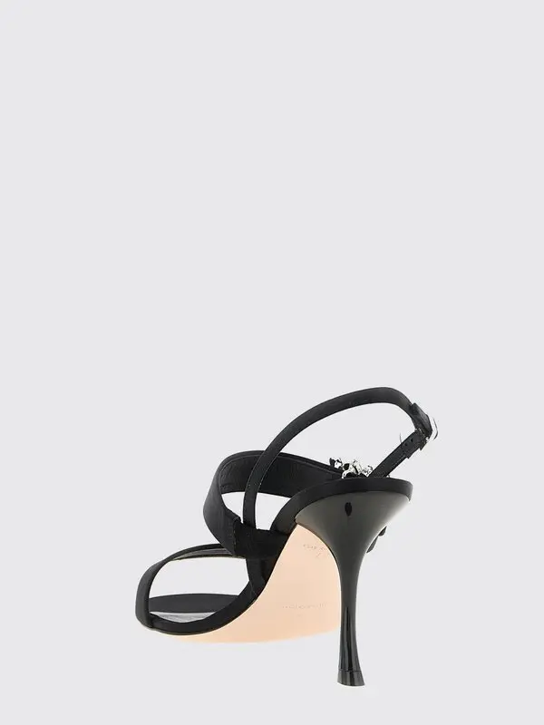 ROGER VIVIER Efflorescence Satin Slingback Sandals With Jewel Buckle