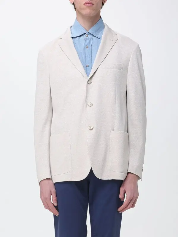 Eleventy Single-breasted Linen And Cotton Blazer