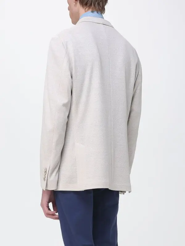 Eleventy Single-breasted Linen And Cotton Blazer