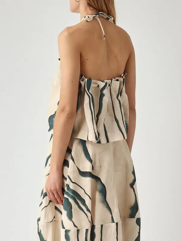 Liviana Conti Printed Linen Top