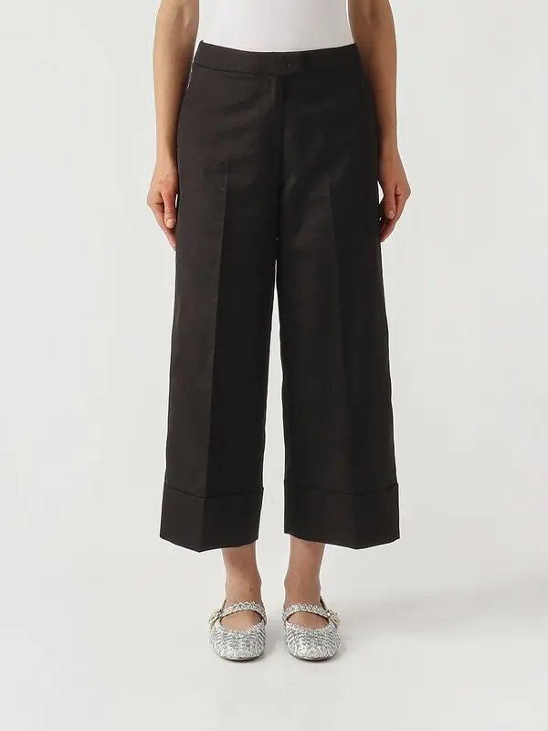 PT TORINO Cotton Blend Cropped Trousers