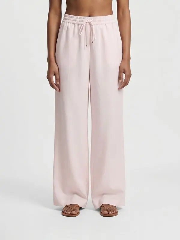 BOSS Linen Blend Wide Leg Trousers