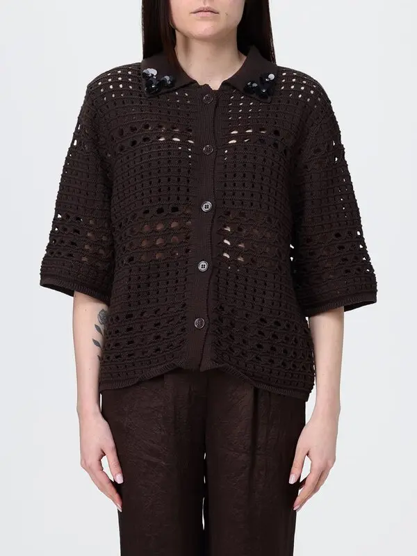 Liu Jo Crochet Cotton Cardigan - Brown