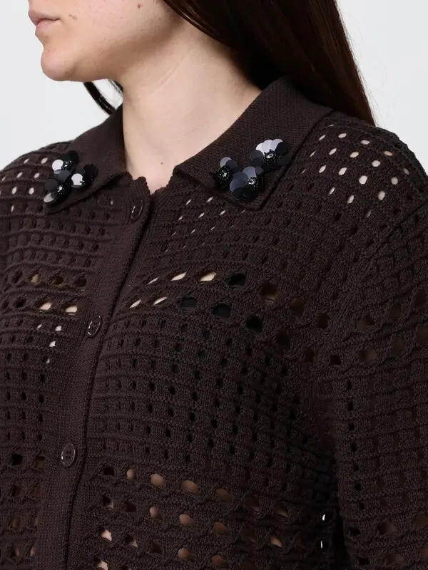 Liu Jo Crochet Cotton Cardigan - Brown