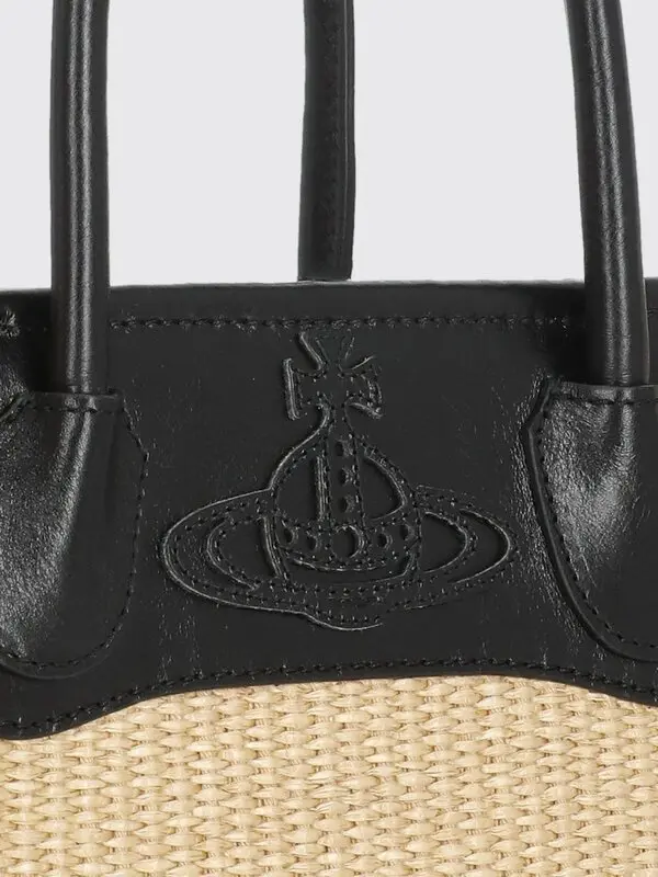 VIVIENNE WESTWOOD Troy Bag In Raffia And Leather