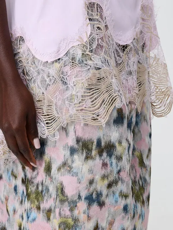 Fabiana Filippi Silk Blend Top With Lace Insert