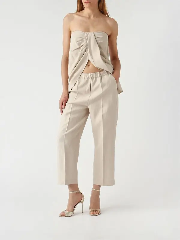 Liviana Conti Linen Blend Cropped Trousers