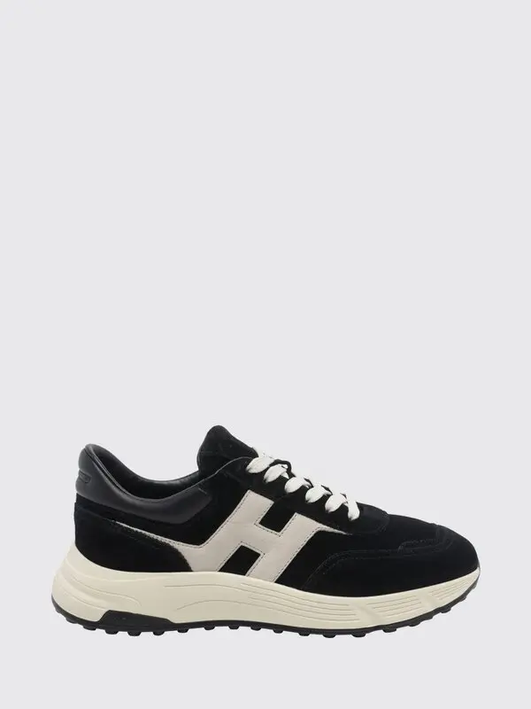 Hogan Hyperlight Suede Leather Sneakers With Chunky Sole - Black