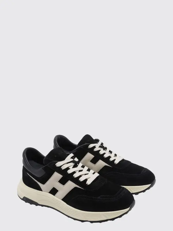 Hogan Hyperlight Suede Leather Sneakers With Chunky Sole - Black
