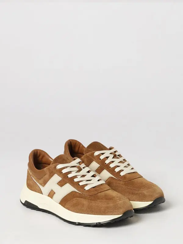 Hogan Hyperlight Suede Leather Sneakers With Chunky Sole - Earth