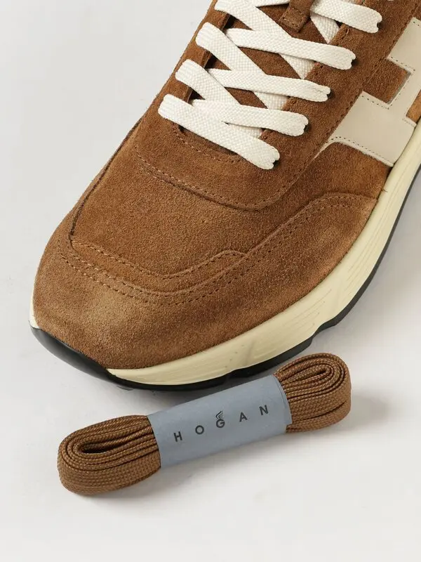 Hogan Hyperlight Suede Leather Sneakers With Chunky Sole - Earth