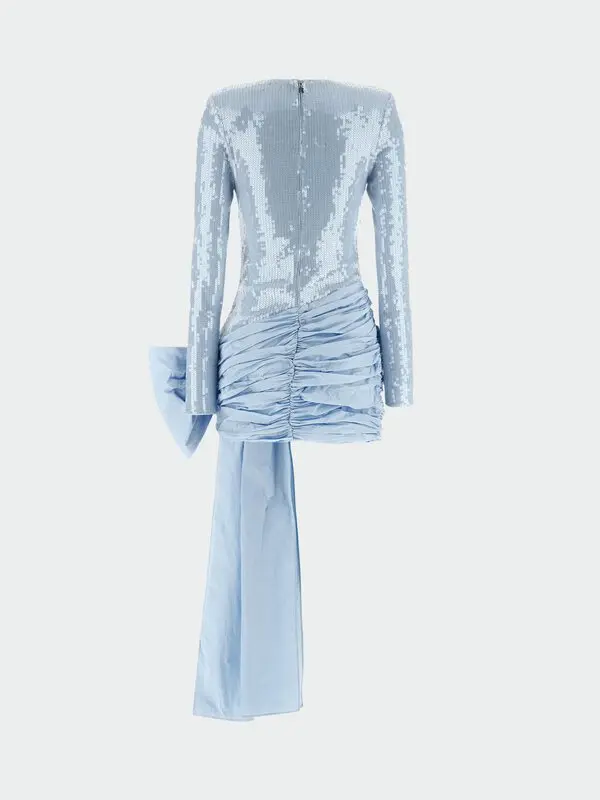 ROTATE BY BIRGER CHRISTENSEN Asymmetric Sequin Mini Sheath Dress With Padded Shoulders