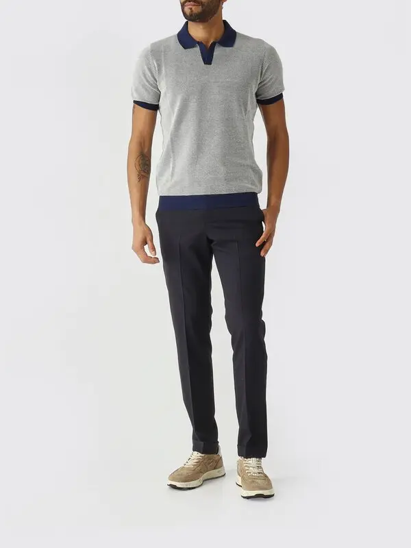 PT TORINO Stretch Virgin Wool Tailored Trousers - Navy