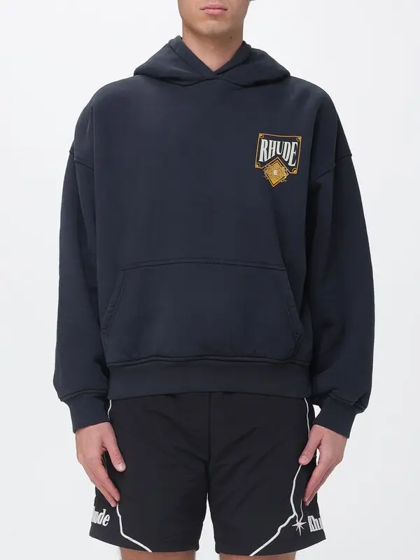 Rhude Oversized Cotton Hoodie With Contrast Logo