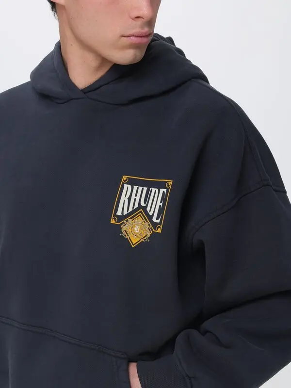 Rhude Oversized Cotton Hoodie With Contrast Logo