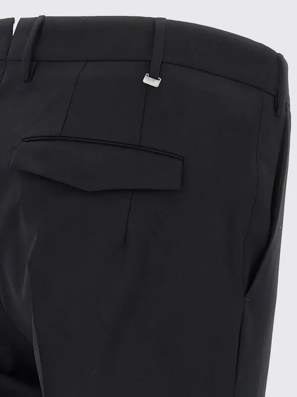 PT TORINO Slim Fit Tailored Trousers In Stretch Virgin Wool - Black