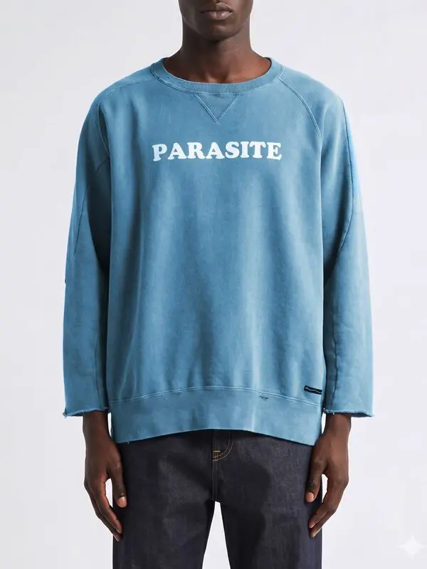 Undercover Relaxed Fit Cotton Crewneck Sweatshirt With Slogan Print