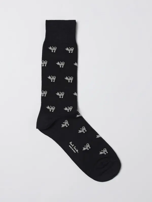 Paul Smith Patterned Crew Socks - Blue