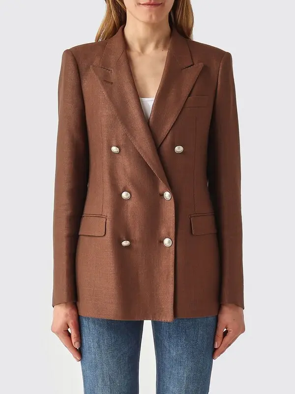 Tagliatore Double Breasted Linen Blend Blazer