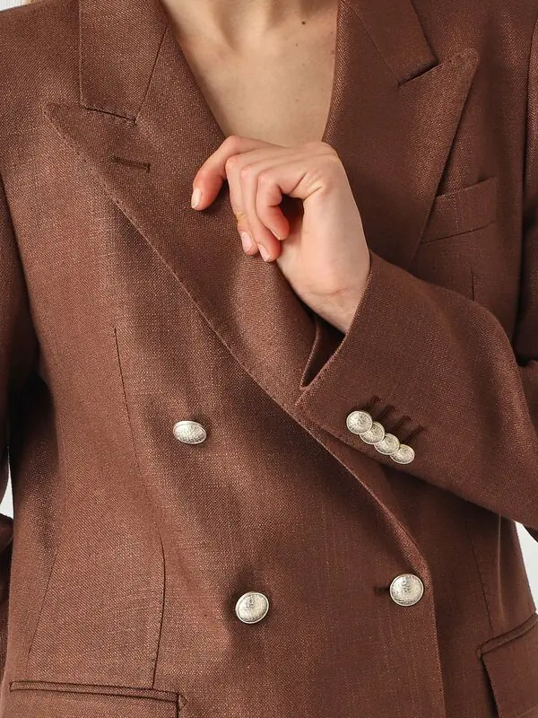 Tagliatore Double Breasted Linen Blend Blazer