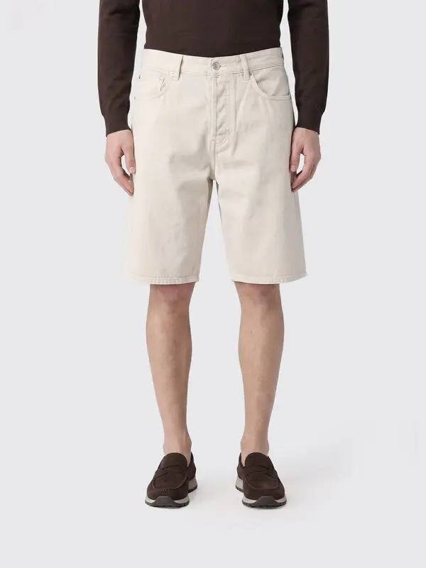 ICON DENIM LOS ANGELES Cotton Denim Bermuda Shorts - Cream