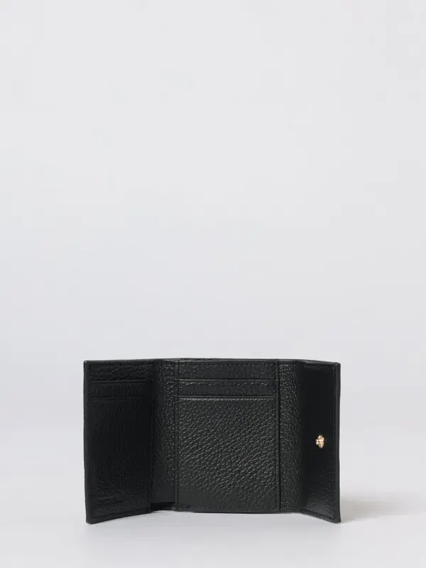 COCCINELLE Grained Leather Metallic Soft Wallet - Black